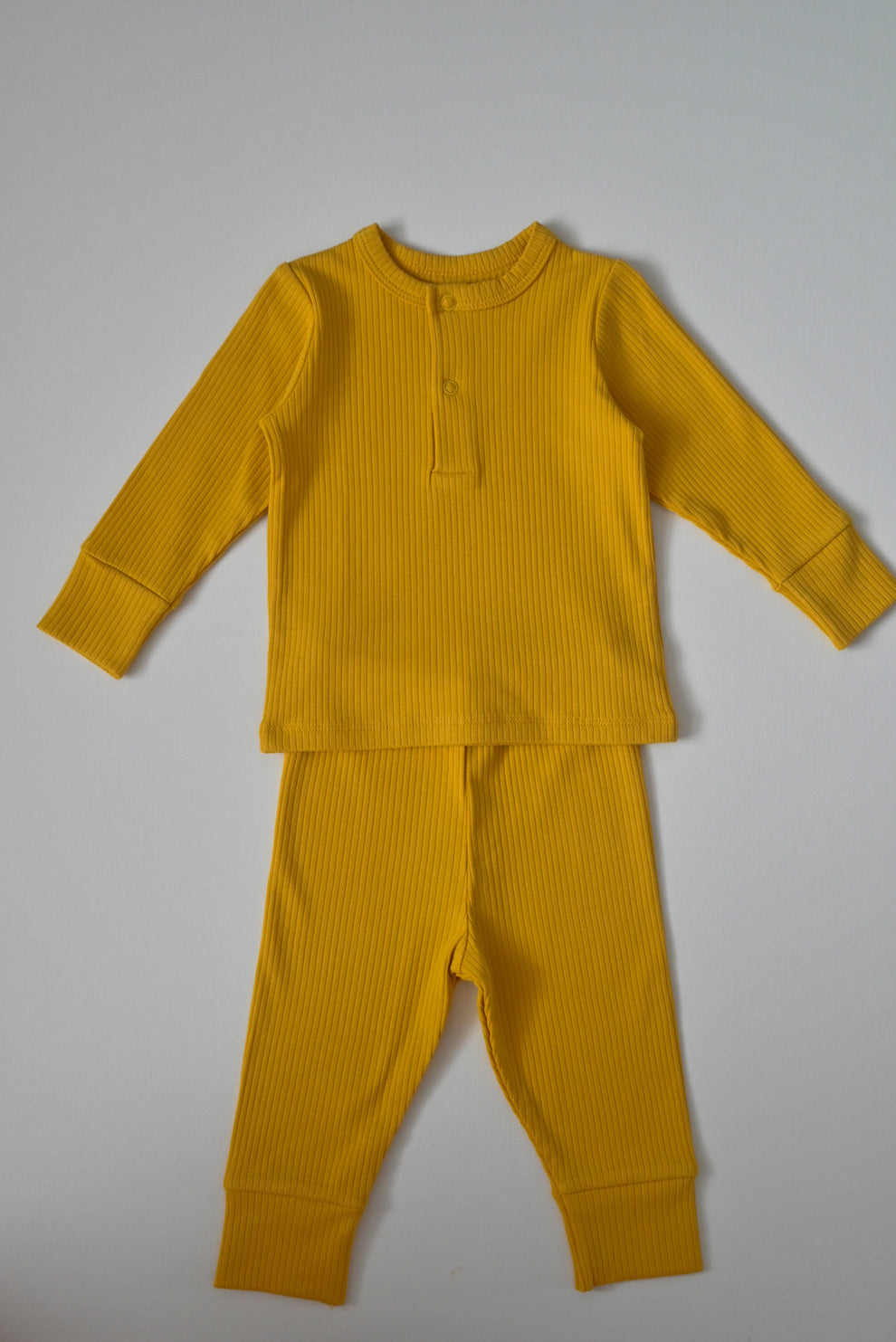 Mustard Ribbed Pyjamas – Fluffy Moon